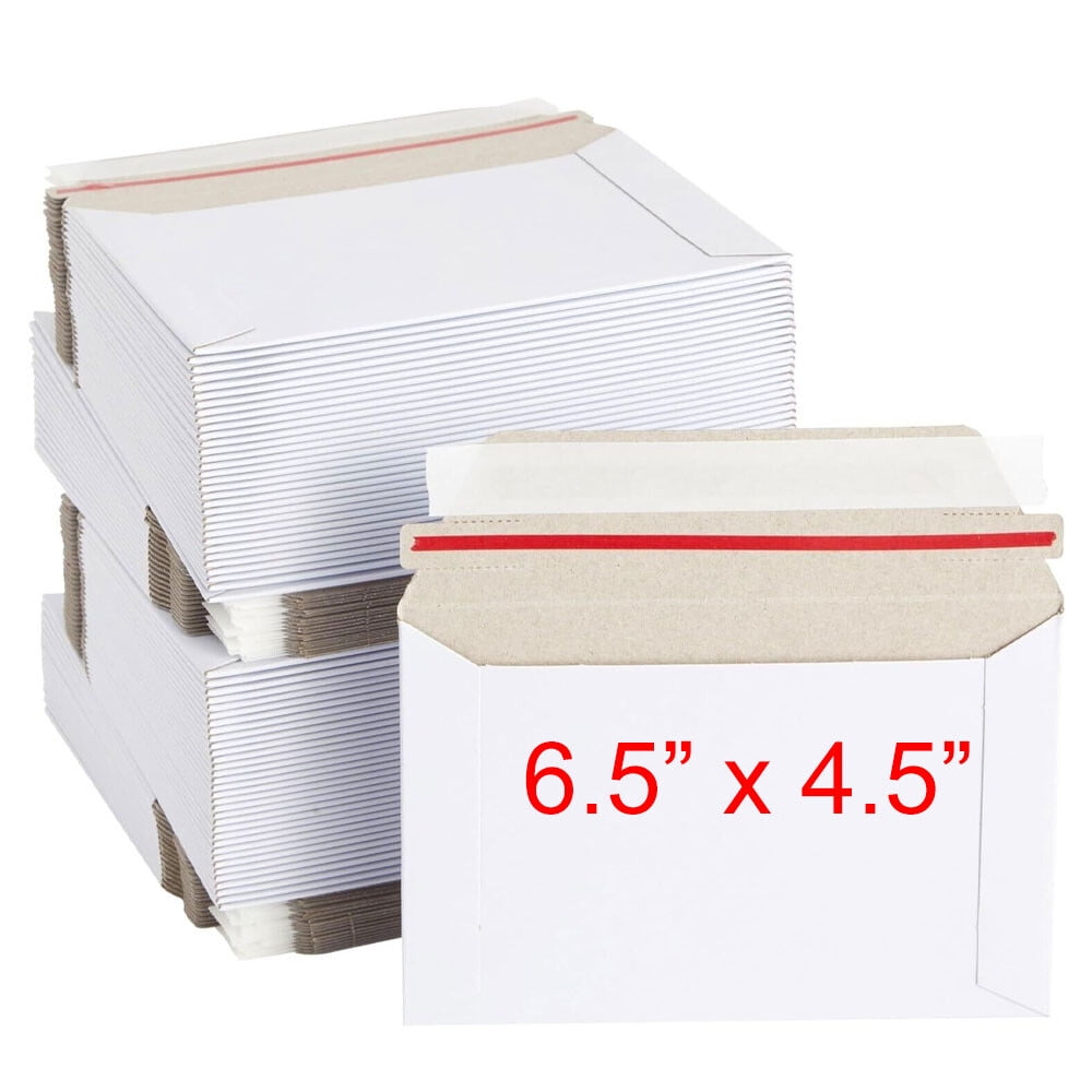 25Pack Rigid Mailers That Stay Flat 6.5x4.5 with Self Adhesive Seal ...
