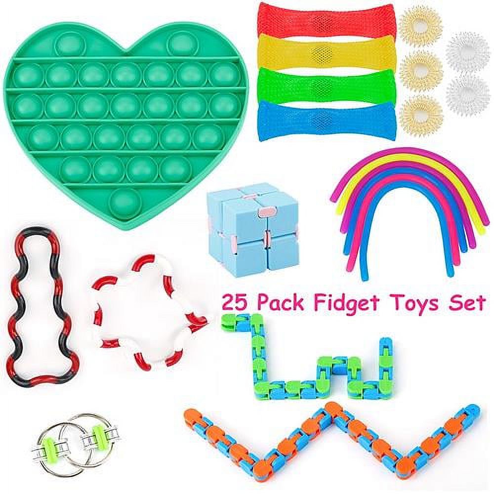 25Pack Sensory Fidget Toys Set Stress Relief Anti-Anxiety Tools Bundle For Kids and Adults ...