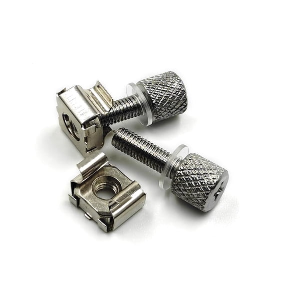 25Pack Tool-Free Hand‑Twist Rack Screws & 19" Square-Hole Cage Nuts ...