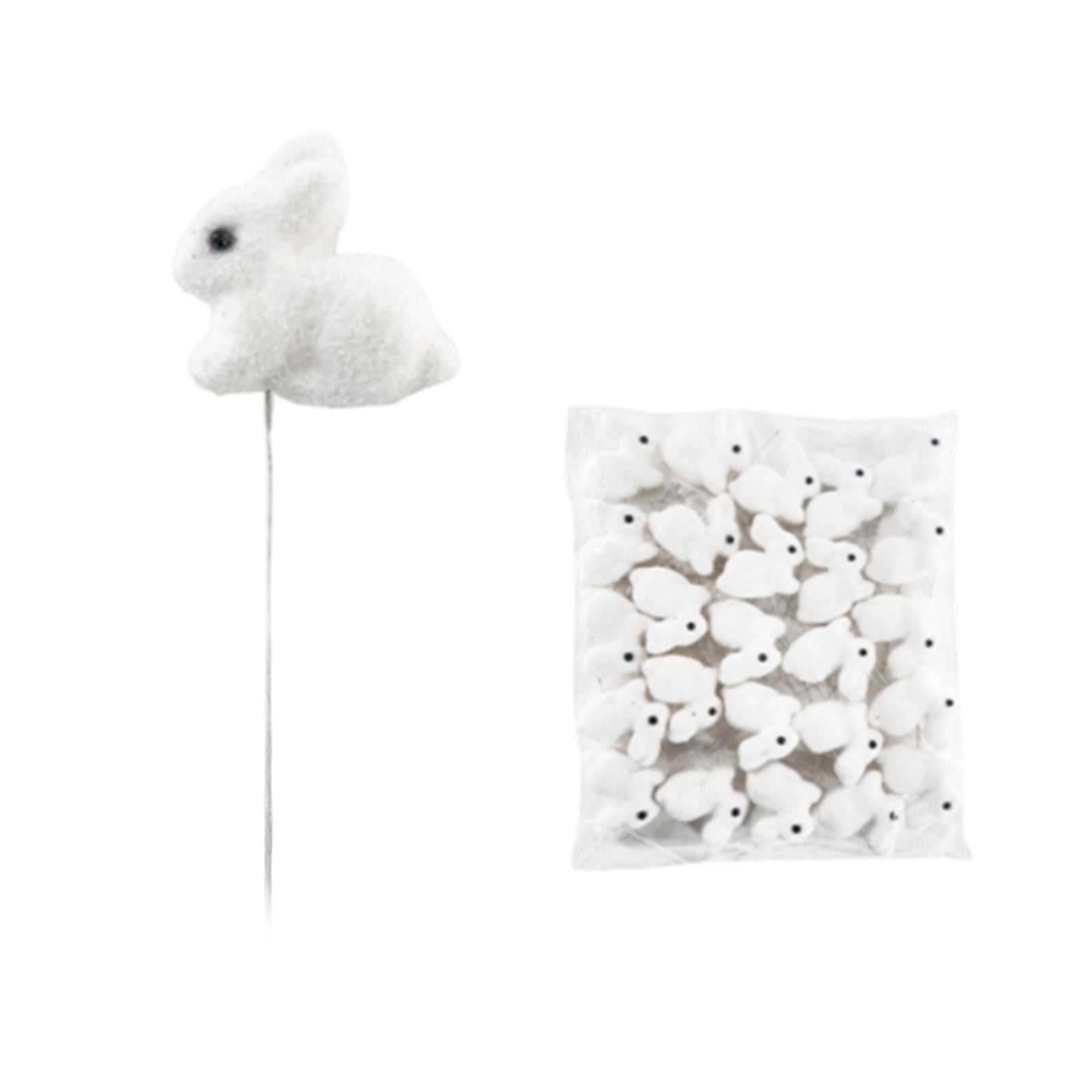 25Pc Artificial Easter Bunny Rabbit, Fake Easter Egg Picks for Spring ...