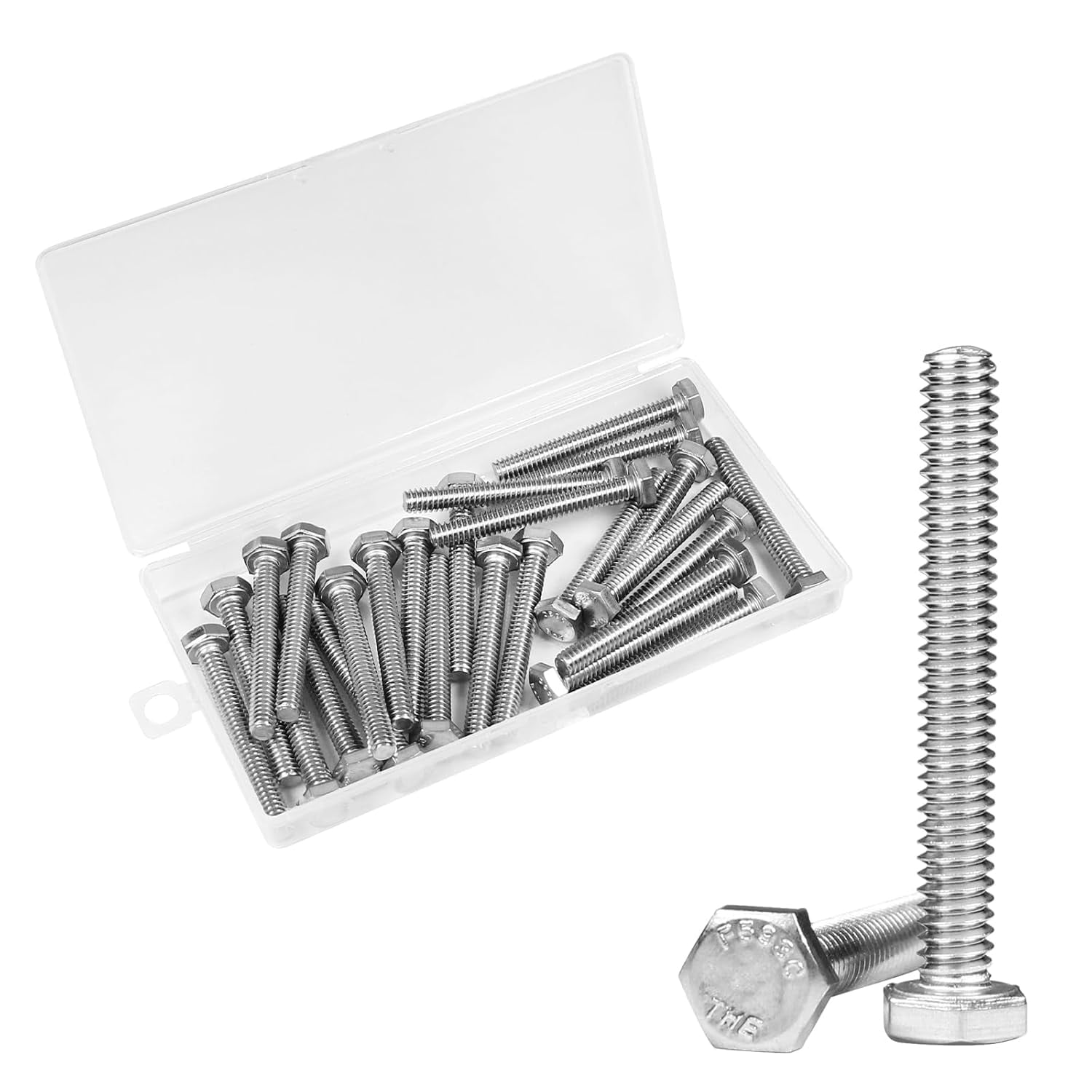 25Pcs 1/4-20 x 2 Hex Bolts,1/4"-20 Hex Head Cap Screws Hexagon Bolts ...