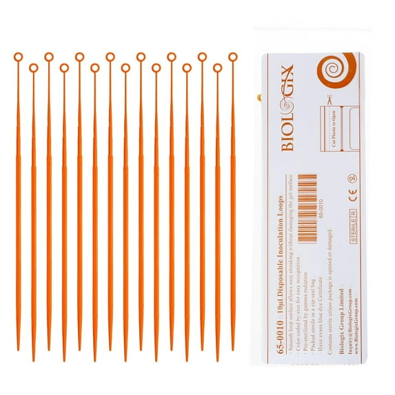25Pcs 10ul Disposable Inoculating Loop, Gamma Sterile Plastic Sampling ...