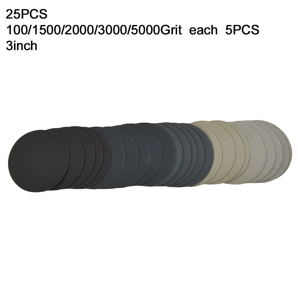 25Pcs 2 3 4 5 6Inch 1000/1500//3000/5000Grit Wet Dry Sanding Discs ...