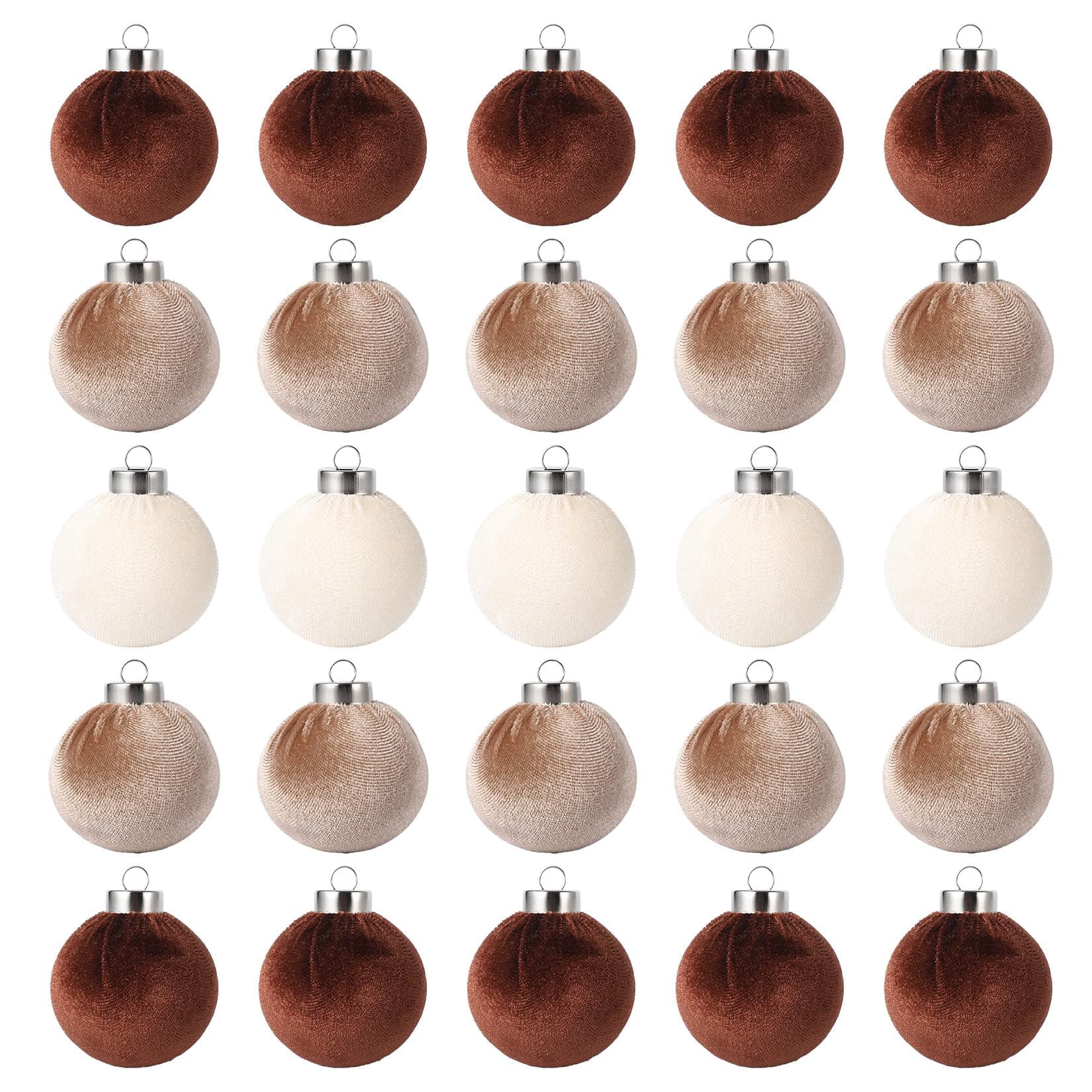 25Pcs 2.36 Inch Velvet Christmas Ball Ornaments, Shatterproof Hanging ...