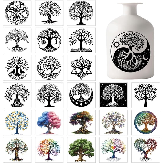 25Pcs 25 Styles PVC Self Adhesive Stickers Waterproof Embossed Decals ...