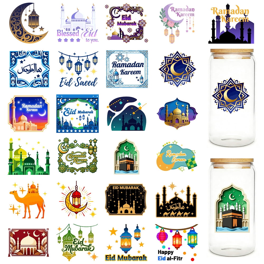 25Pcs 25 Styles PVC Self Adhesive Stickers Waterproof Embossed Decals ...