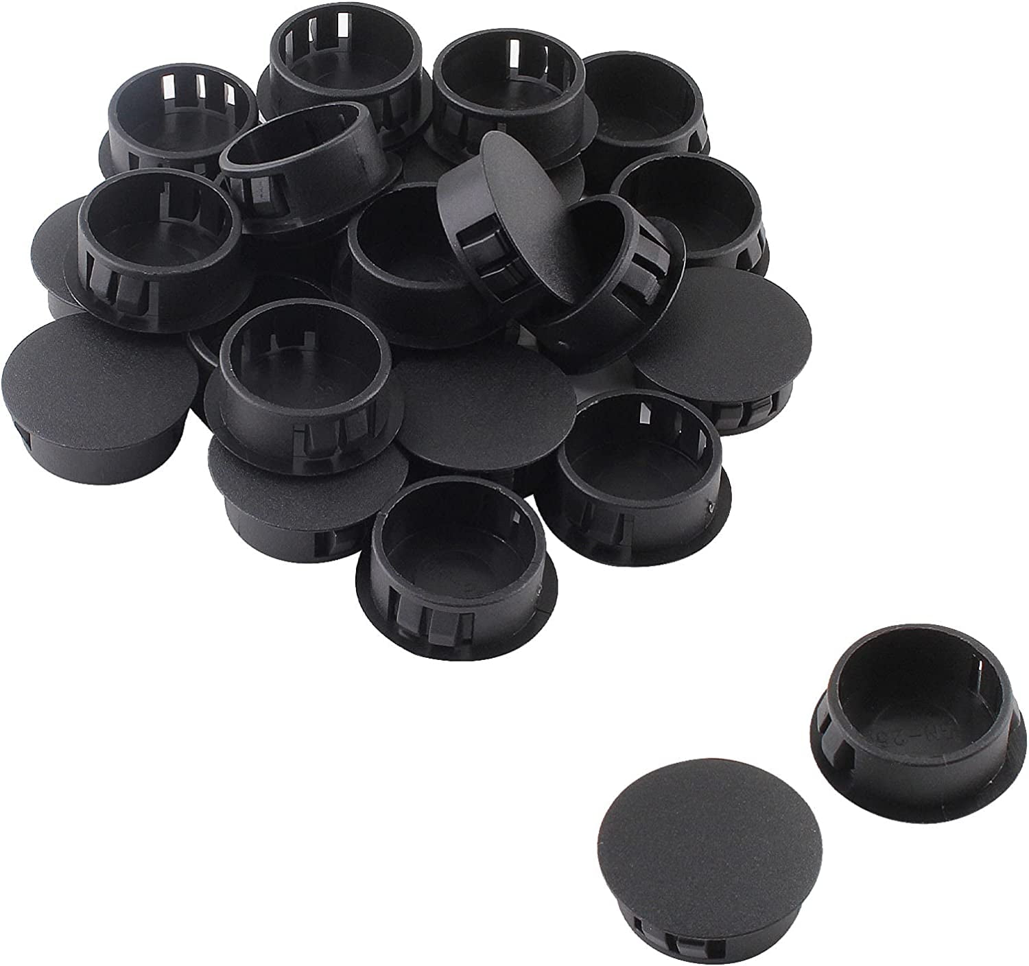 25Pcs 3/4 Inch(19mm) Black Hole Plug Plastic Hole Cover, Round End Cap ...