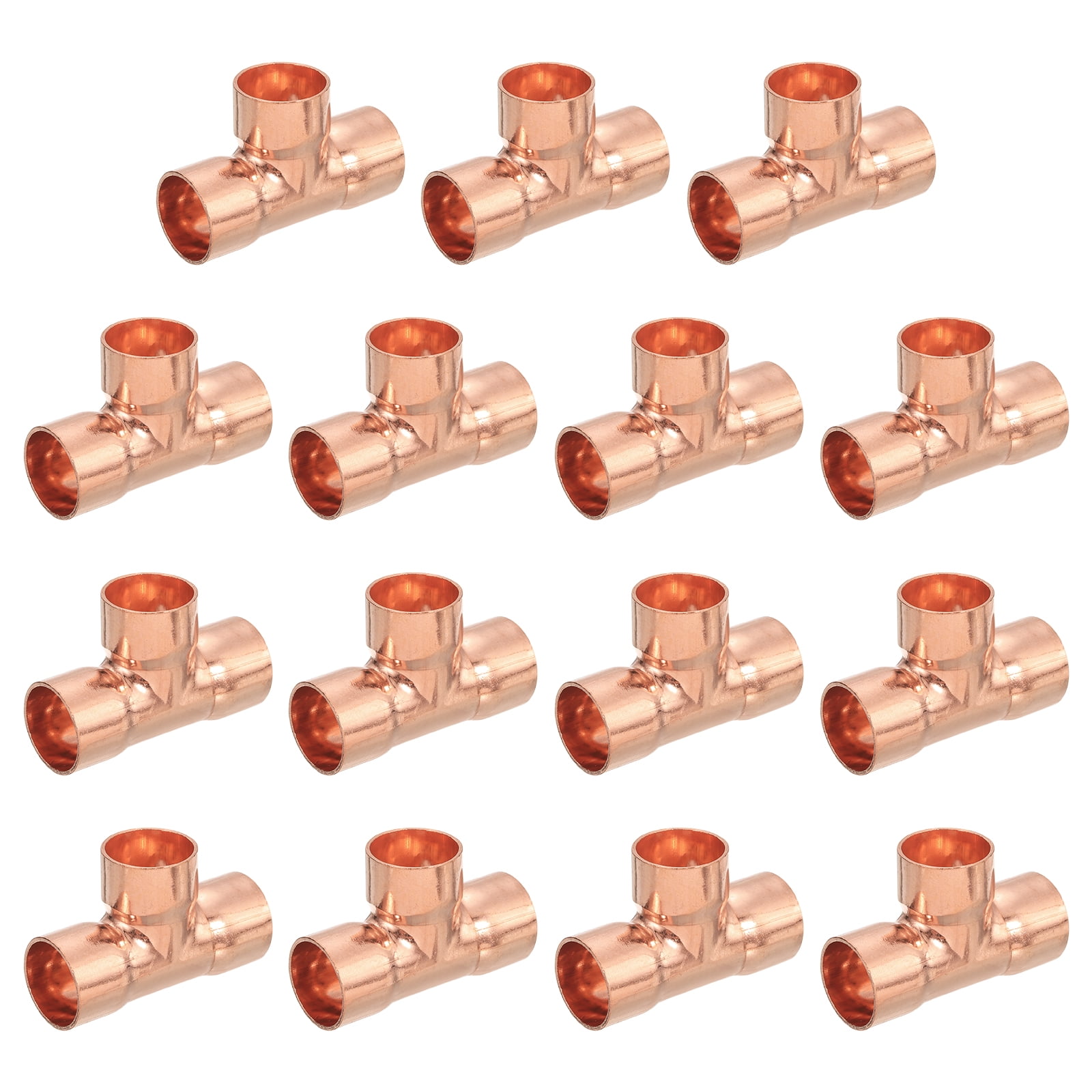 25Pcs 3/4" x 3/4" x 3/4" Copper Reducing Tee Pressure Pipe Fitting Connectors for Plumbing ...