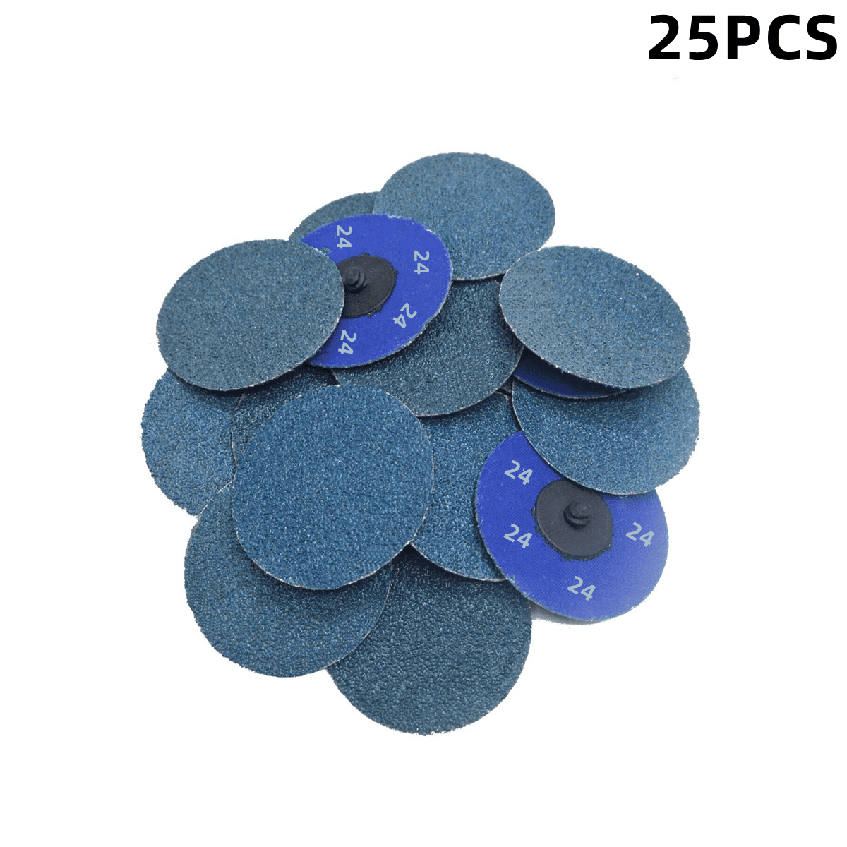 25Pcs 3 inch Zirconia Roll Lock Sanding Discs Grinding Pads 24 36 60 80 ...