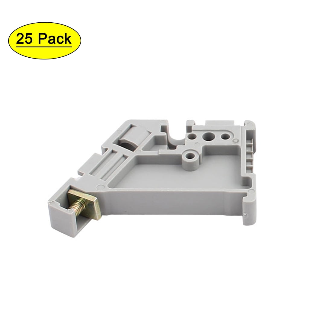 25Pcs 46x31x8mm 35mm DIN Rail End Screw Clamp Terminal Fixed Block Gray ...
