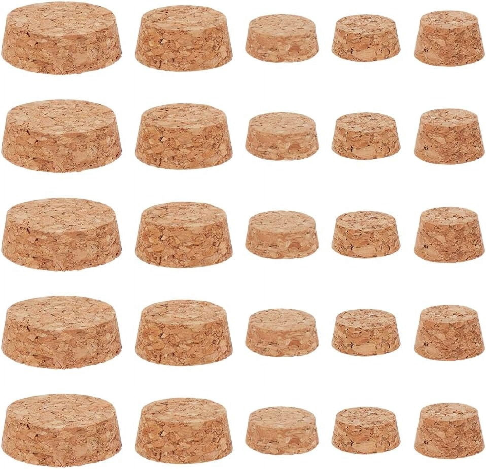 25Pcs 5 Sizes Large Cork Bottle Stoppers 1 to 1.9 Inch Wooden Tapered ...
