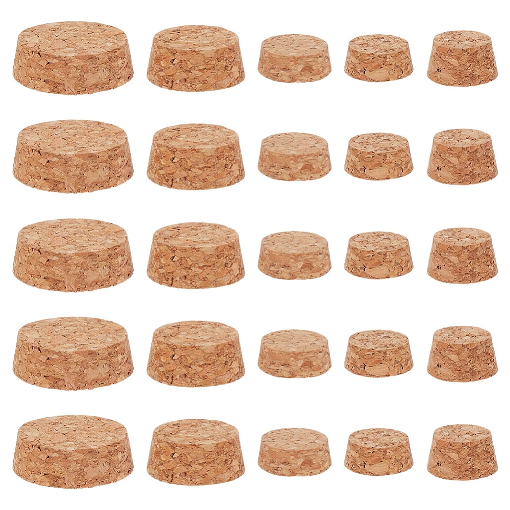 25Pcs 5 Sizes Large Cork Bottle Stoppers 1 to 1.9 Inch Wooden Tapered ...