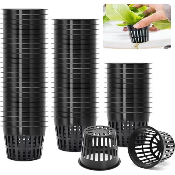 25Pcs/50Pcs Garden Slotted Mesh Net Cups- Plant Nursery Net Cups for ...
