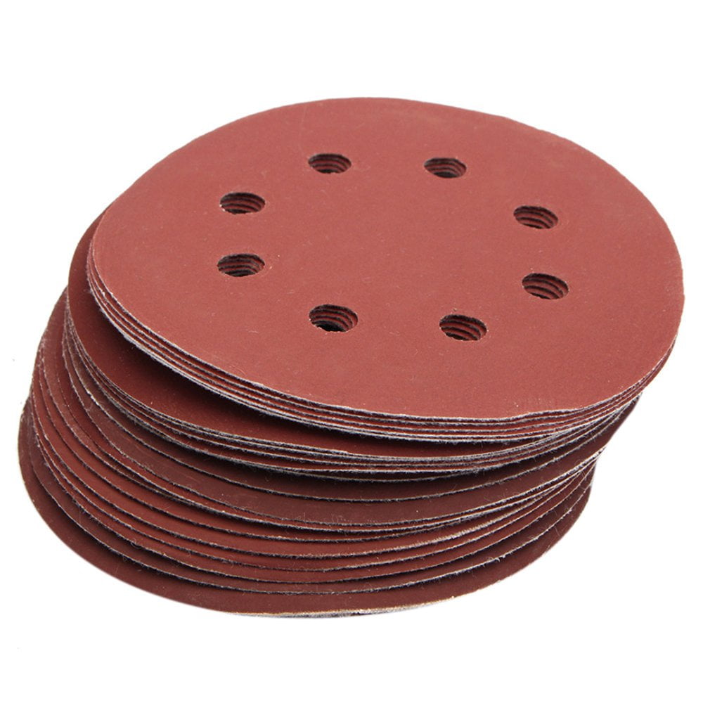 25Pcs 5inch 8 Hole Grit 600# 1000# 1200# 1500# 2000# Sander Sanding ...