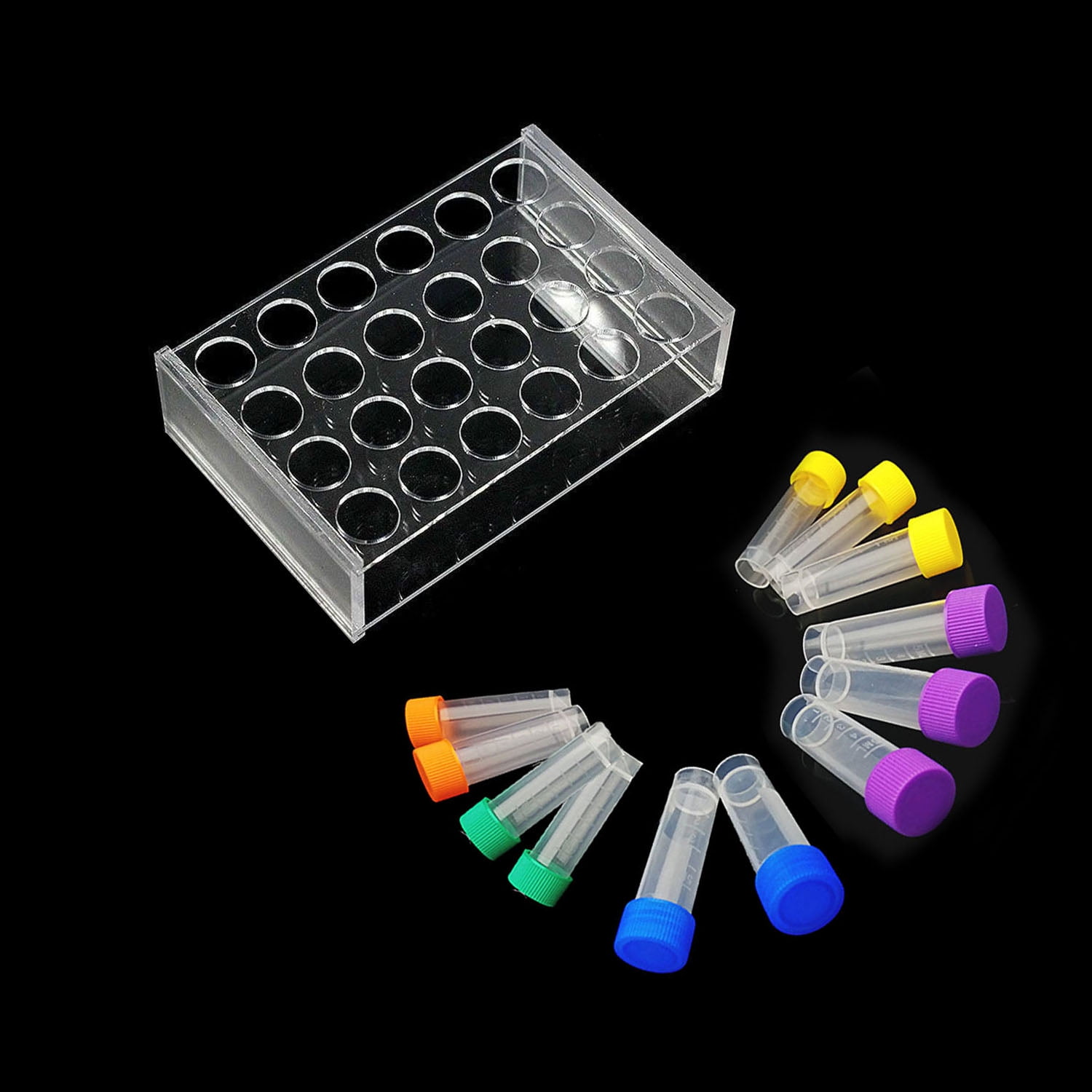 25Pcs 5ml Mixing Color Lab Plastic Frost Test Tubes with 1 Pack 5ml Lab ...