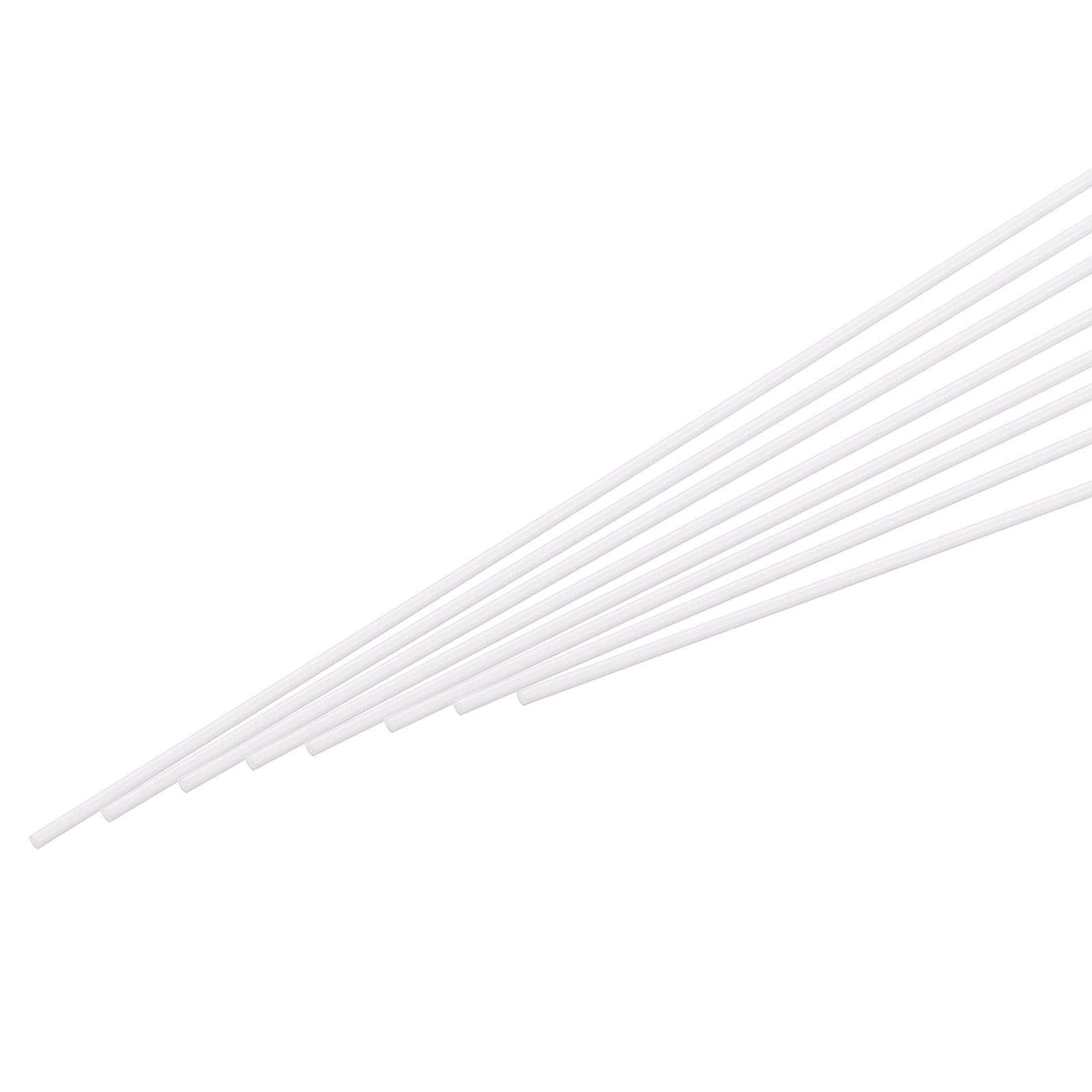 Uxcell 25Pcs ABS Plastic Rods, Diameter 2mm Length 500mm White Stick ...