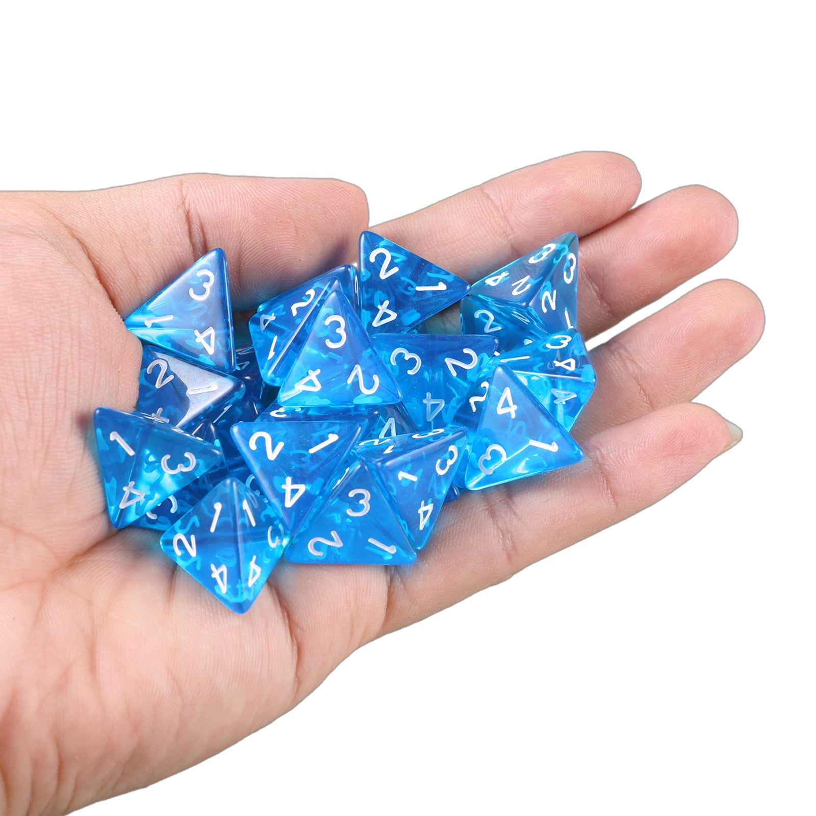 25Pcs Acrylic 4-Sided Number Clear Dices Role Playing Game Dices ...