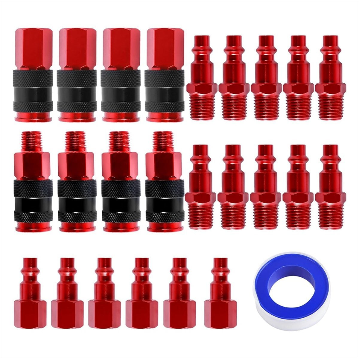 25Pcs Air Coupler and Plug Kit,1/4-Inch NPT Fittings,Air Fitting Set ...