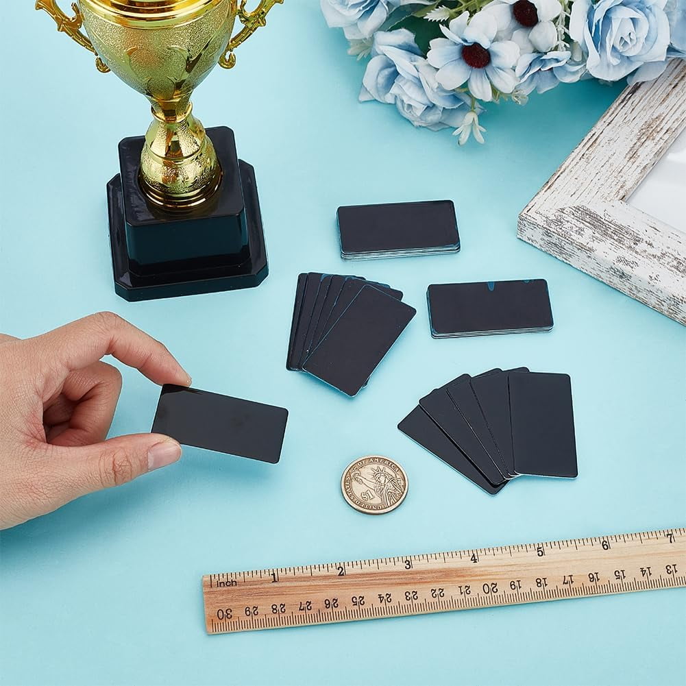 25Pcs Aluminium Laser Engraved Metal Plate 50mm Blank Name Plate with ...