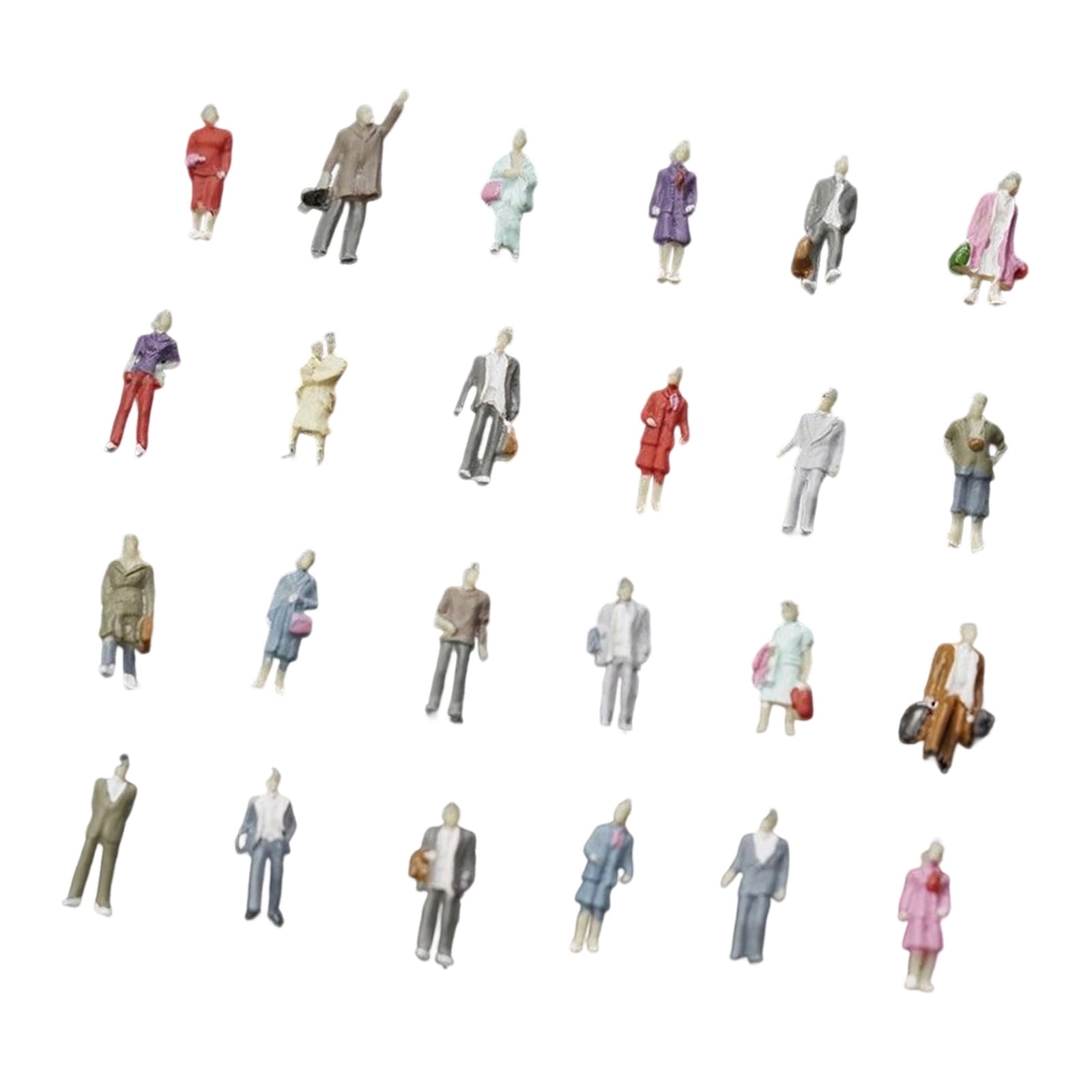 25Pcs Assorted Poses Model Train Layout Miniature People Figurines ...