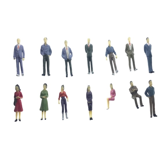 25Pcs Assorted Poses Model Train Layout Miniature People Figurines ...