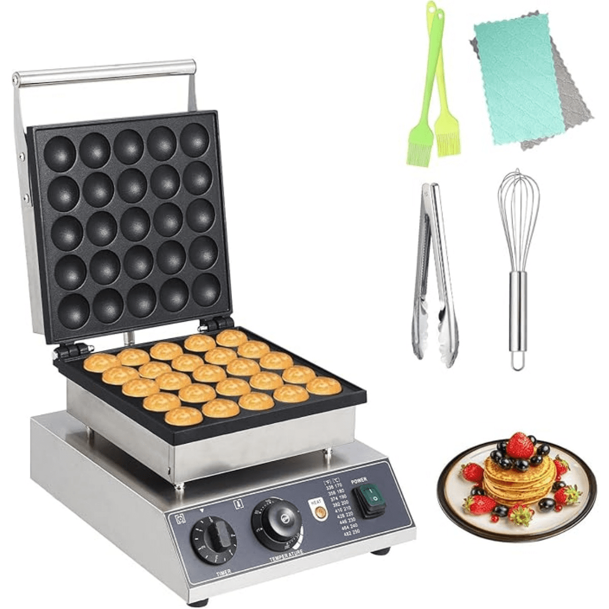 25Pcs Commercial Round Muffin Maker, Commercial Electric Nonstick ...