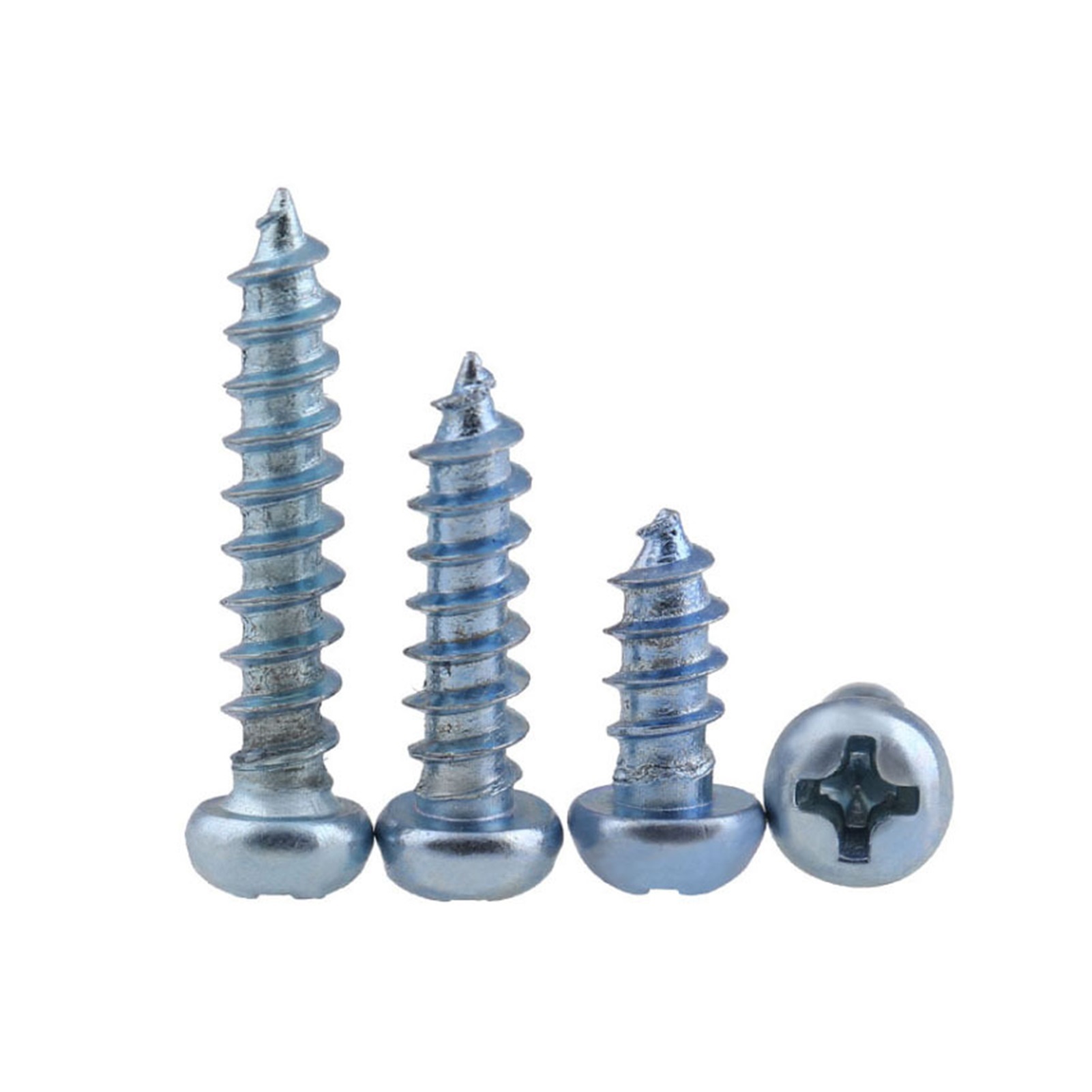 25Pcs Cross Pan Head Self Tapping Long Screws PA Blue zinc Hardened ...