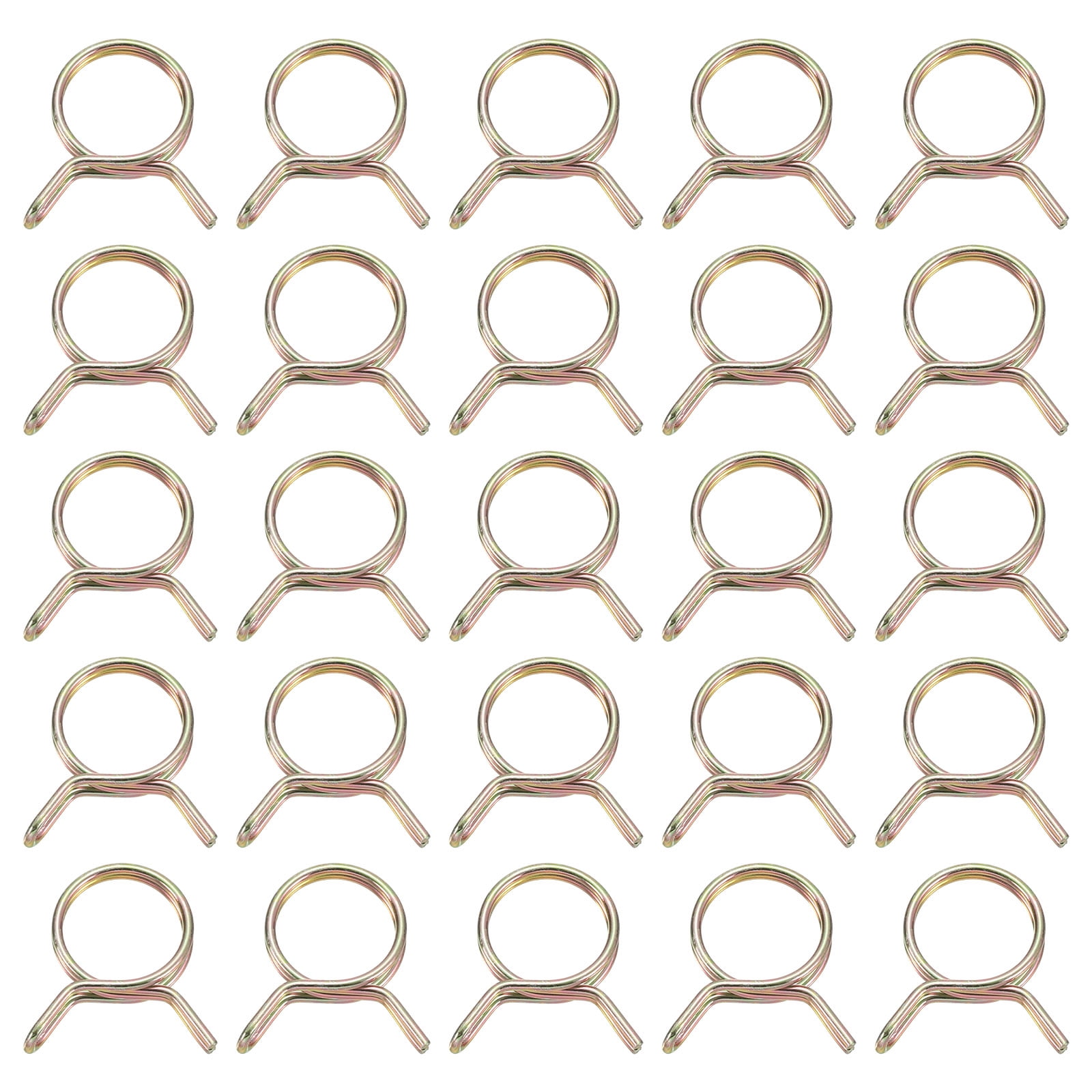 25Pcs Double Wire Spring Hose Clamps, 13mm Tube Clips, Color Zinc ...