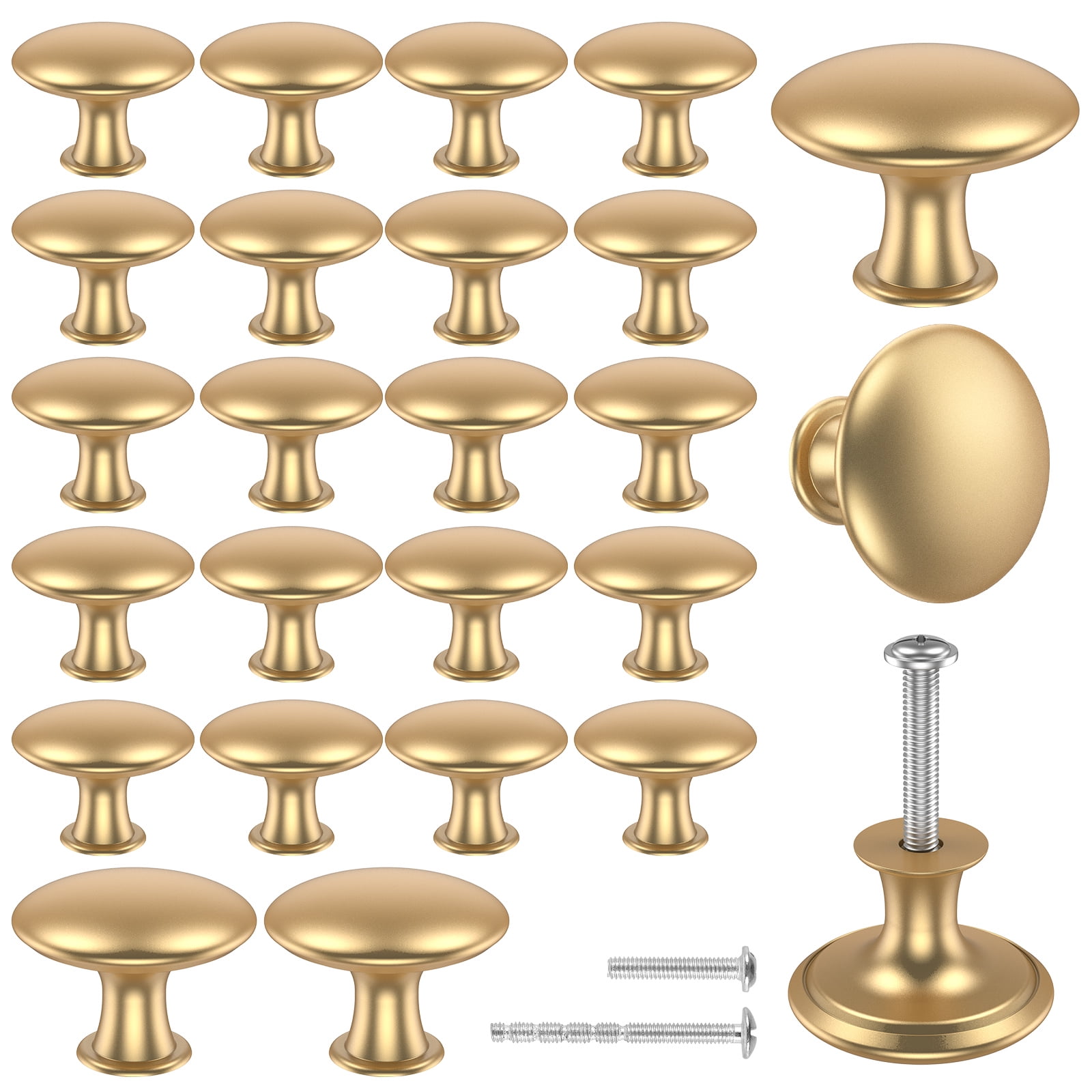 25Pcs Drawer Knob Set Zinc Alloy Cabinet Handles Rustproof Gold Dresser ...