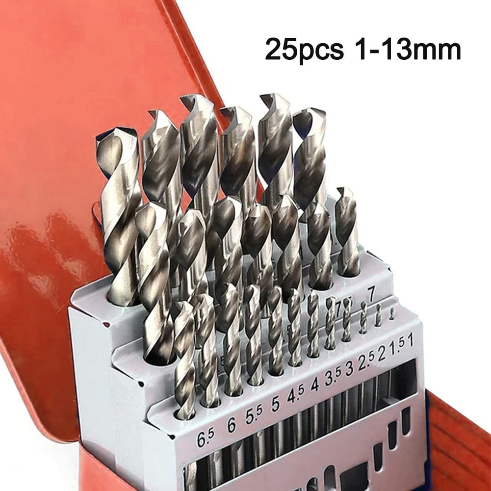25Pcs Drill Bit Sets for Metal Straight Shank Hss Drill Bits for ...