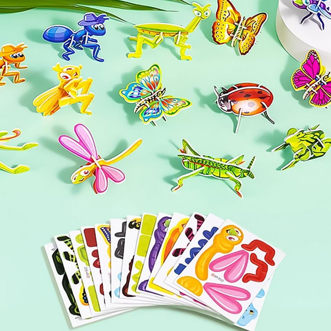25Pcs Educational 3D Cartoon Puzzle, 3D Puzzles for Kids, 3D Paper ...