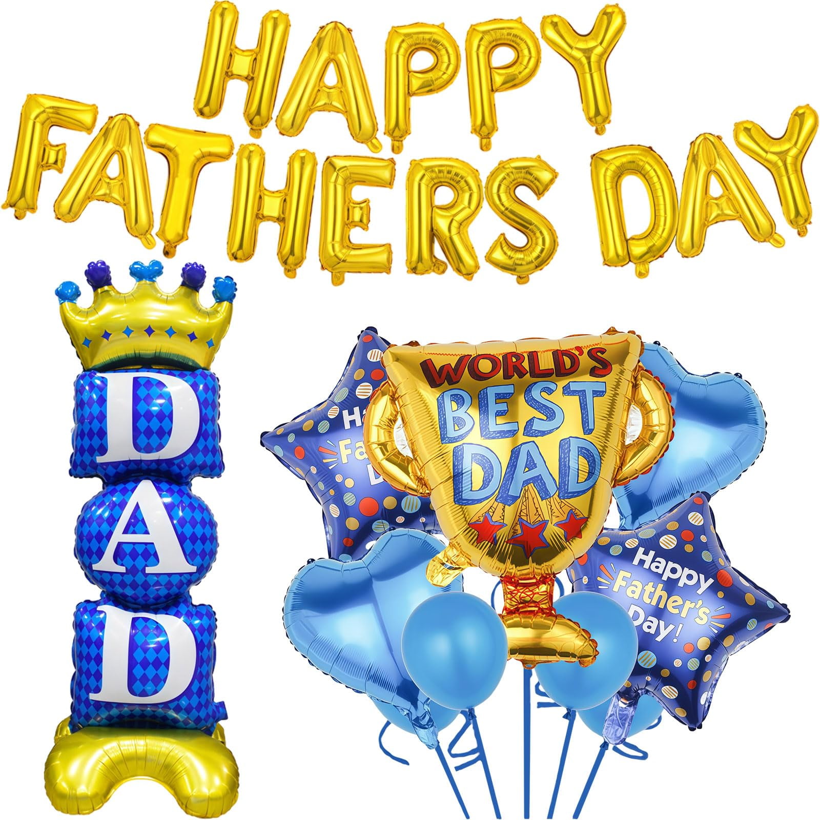 25Pcs Fathers Day Standing Balloons for AFN1Party Decorations, Large ...