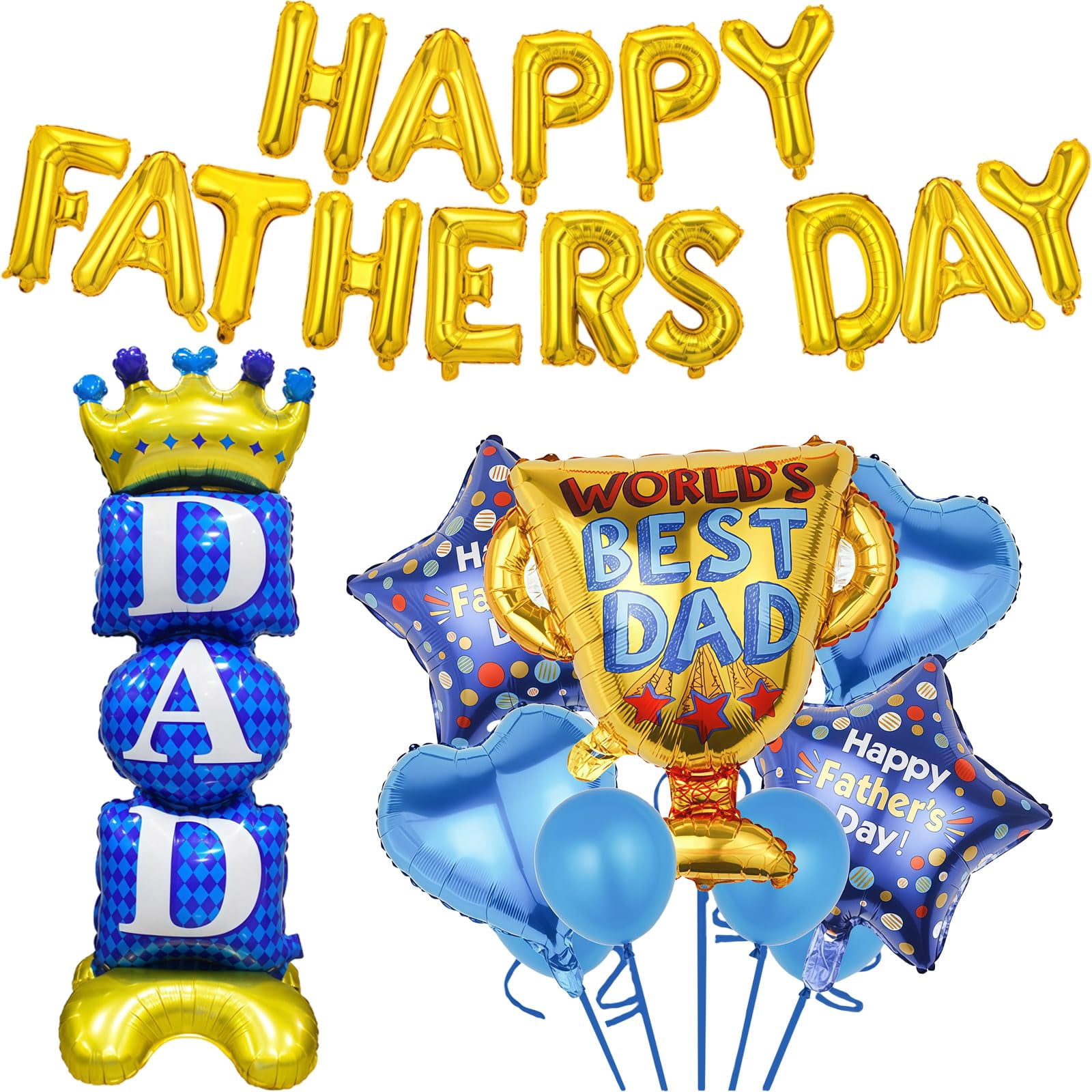 25Pcs Fathers Day Standing Balloons for ZLK1 Party Decorations, Large ...