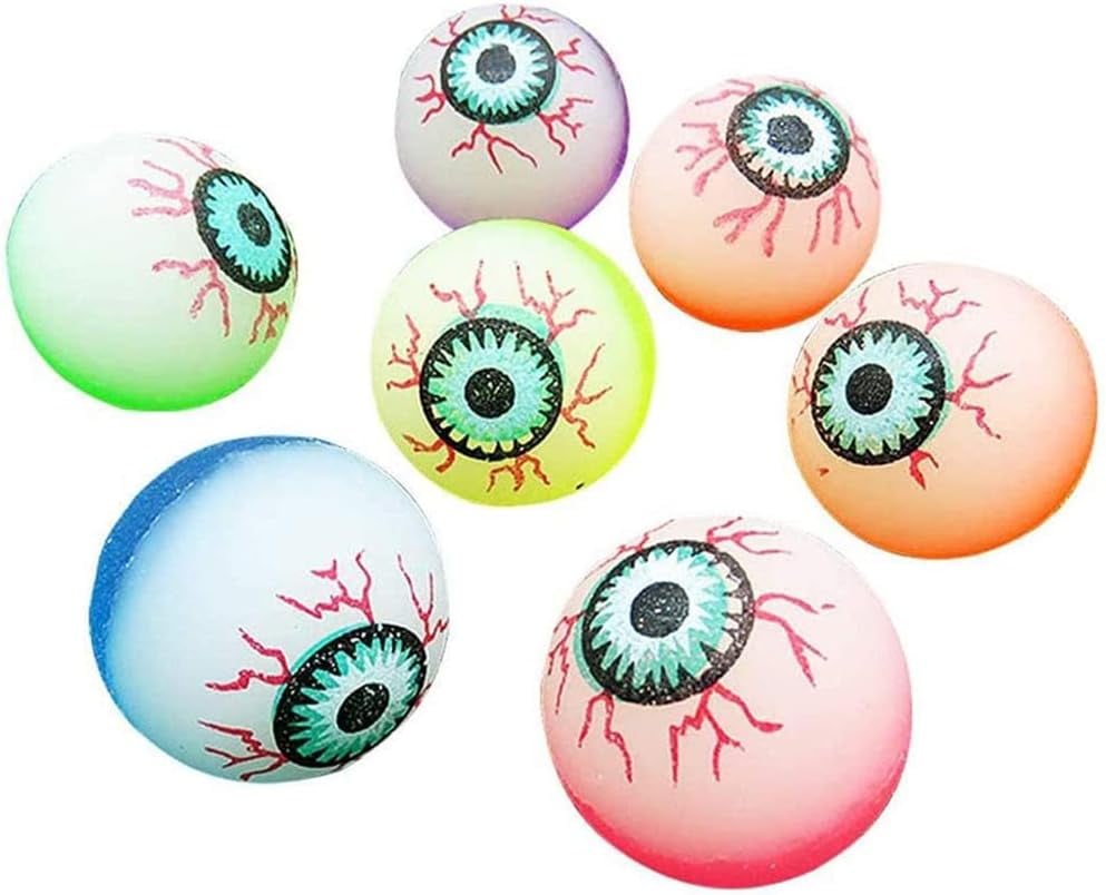 25Pcs Halloween Bouncy Balls, Bouncy EyeBalls Glow in the Dark Bounce ...
