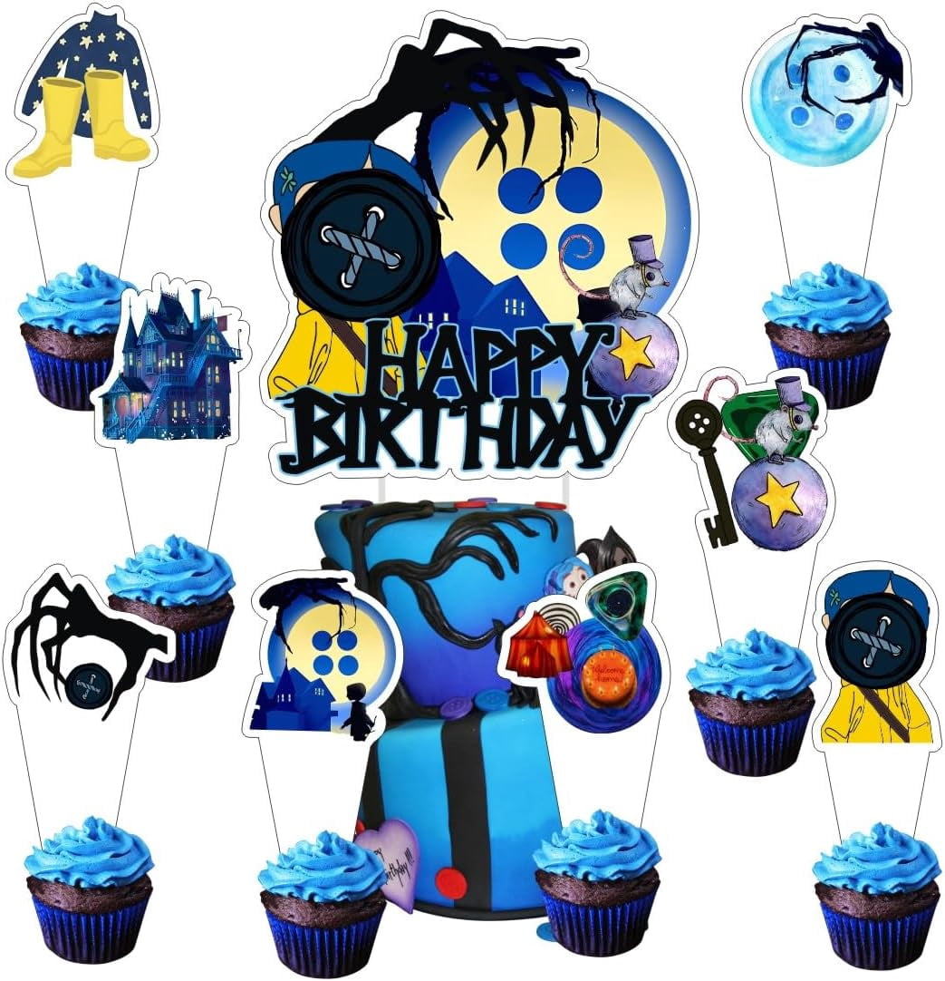 25Pcs Horror Movie Cake Decorations with 24pcs Cupcake Toppers, 1pcs ...