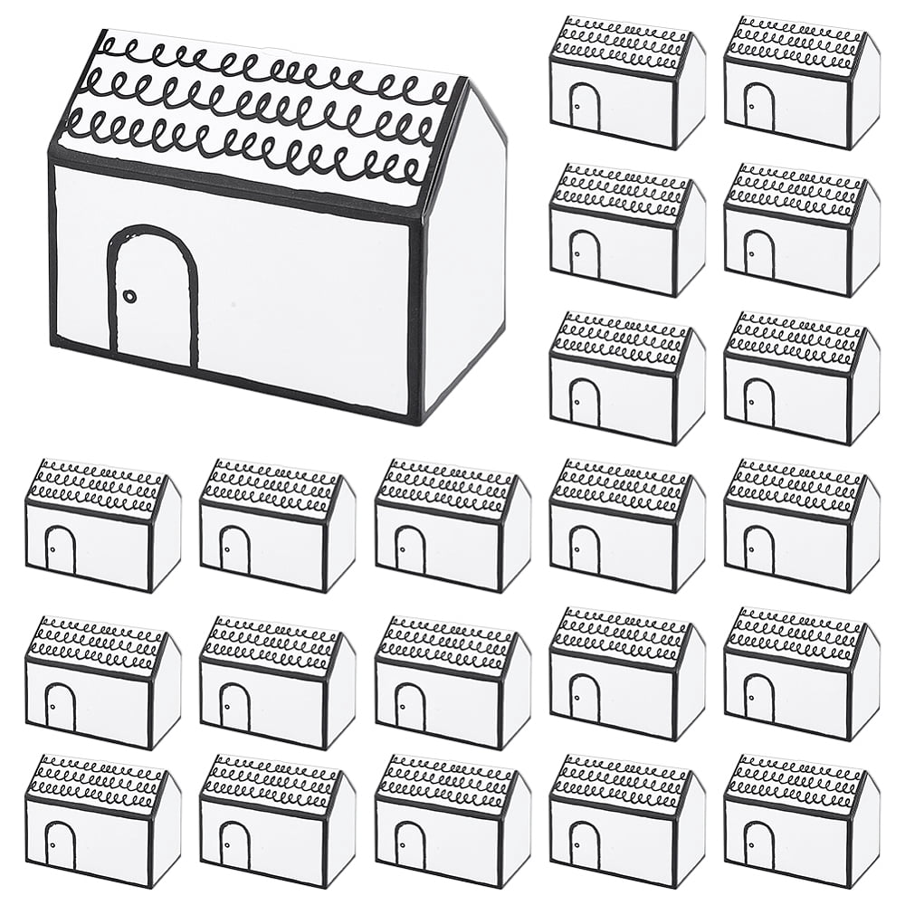25Pcs House Shaped Gift Boxes 5x2.7x3.9inch White Paper Candy Box ...