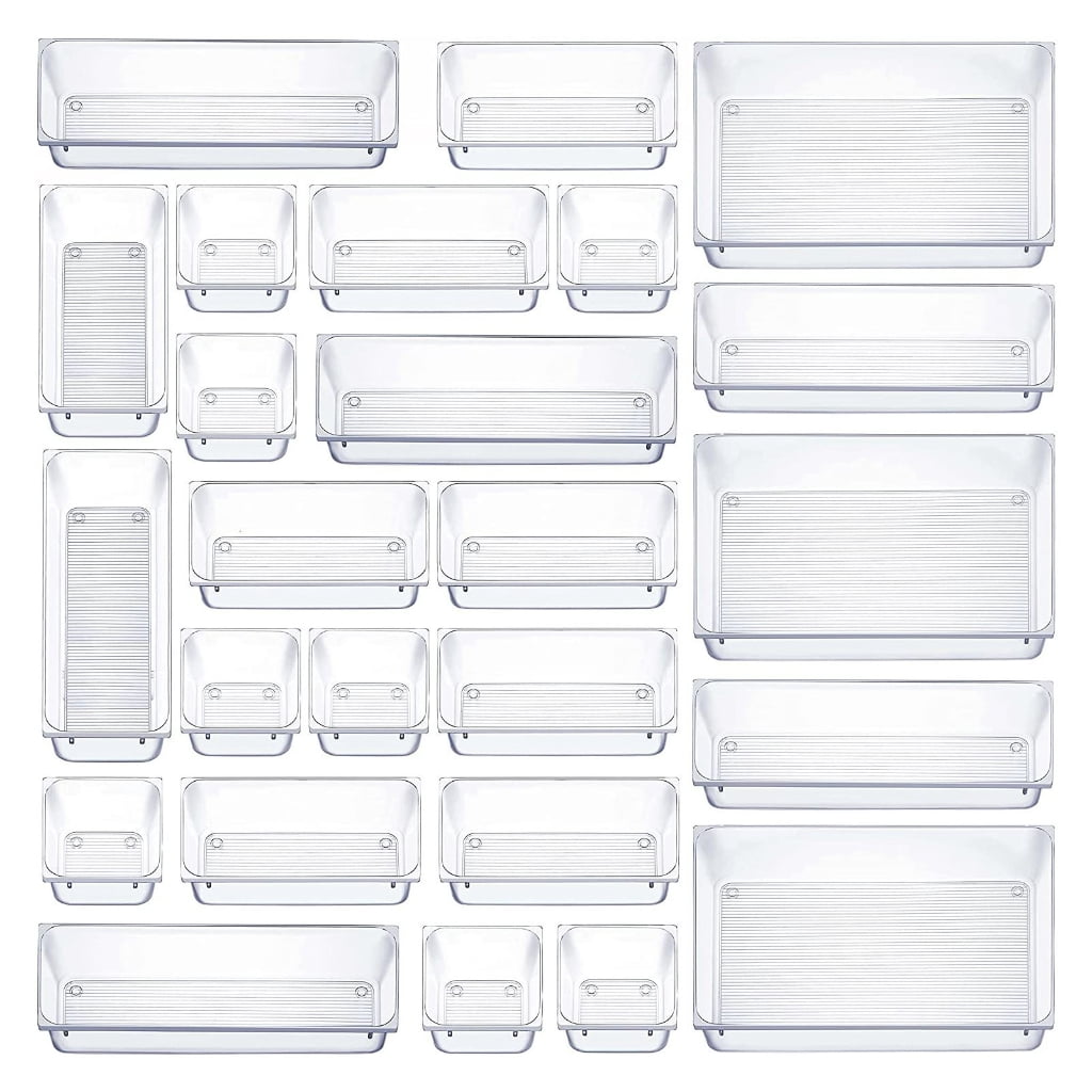 25Pcs Kitchen Gadgets and Utensils Drawer Organizers Clear Storage ...