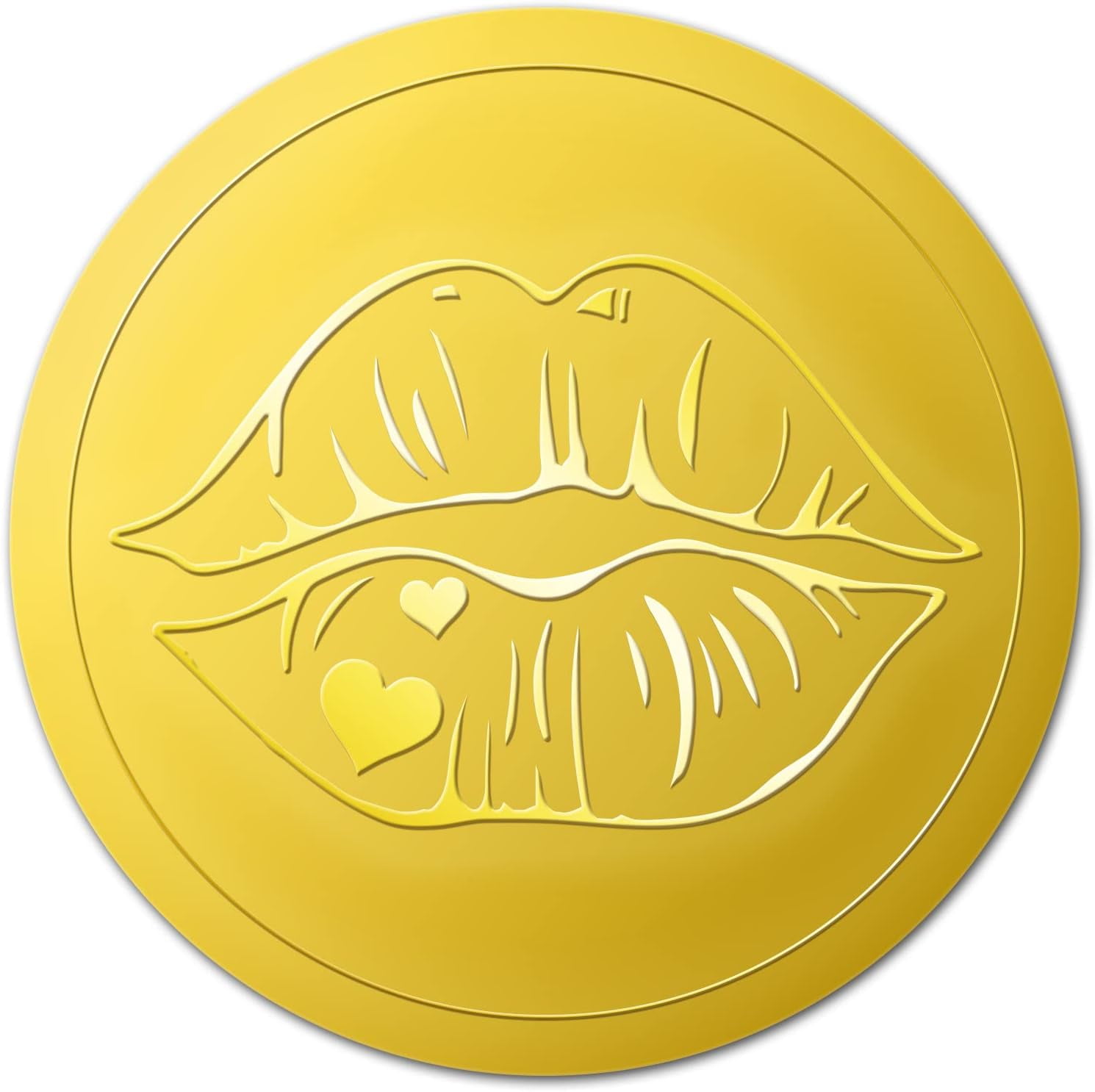 25Pcs Love Lips Pattern Self Adhesive Gold Foil Embossed Stickers Self ...