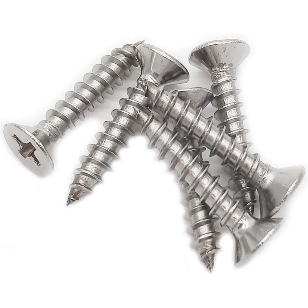 25Pcs M4x20mm Phillips Flat Head Self Tapping Wood Screws,304 Stainless ...