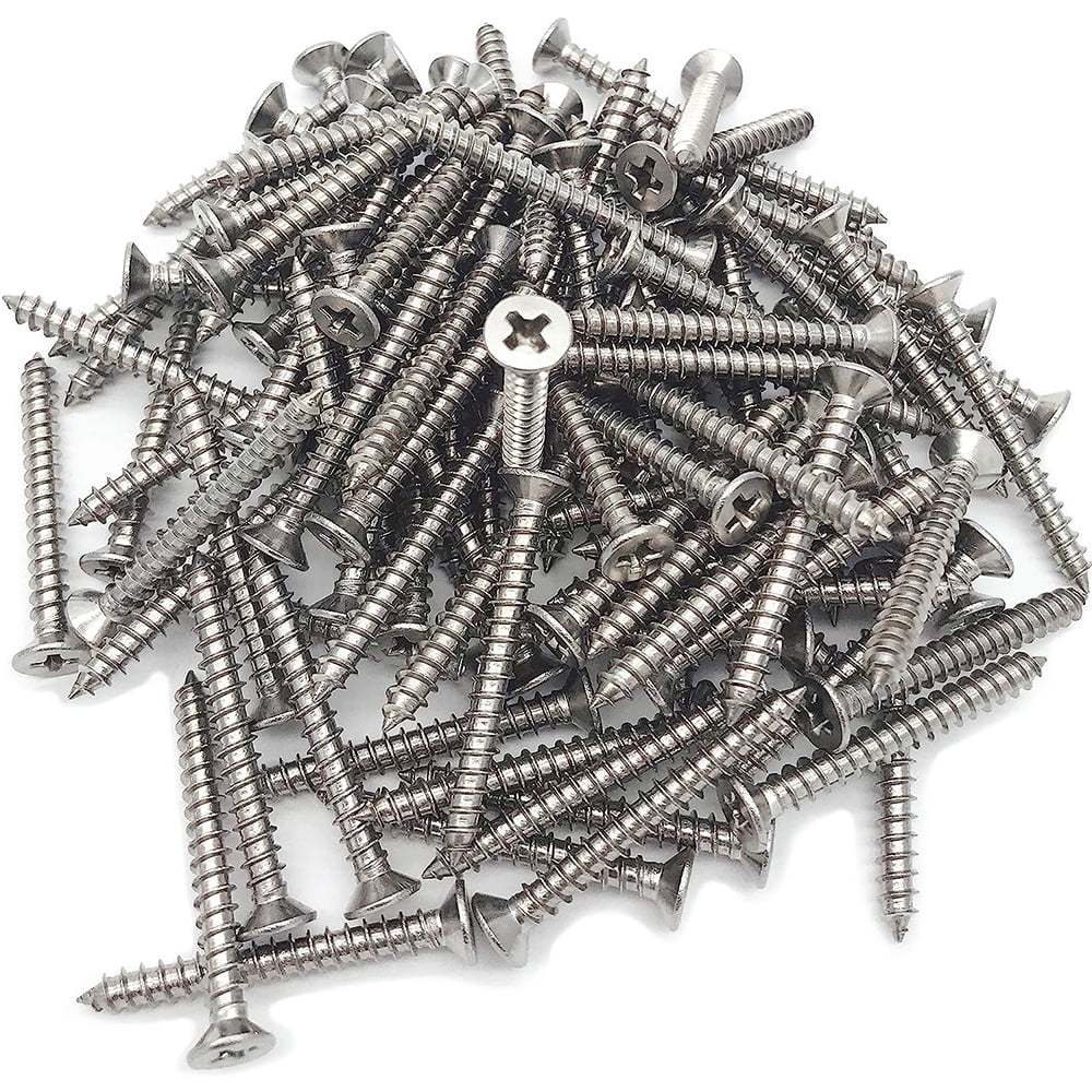 25Pcs M4x35mm Phillips Flat Head Self Tapping Wood Screws,304 Stainless ...