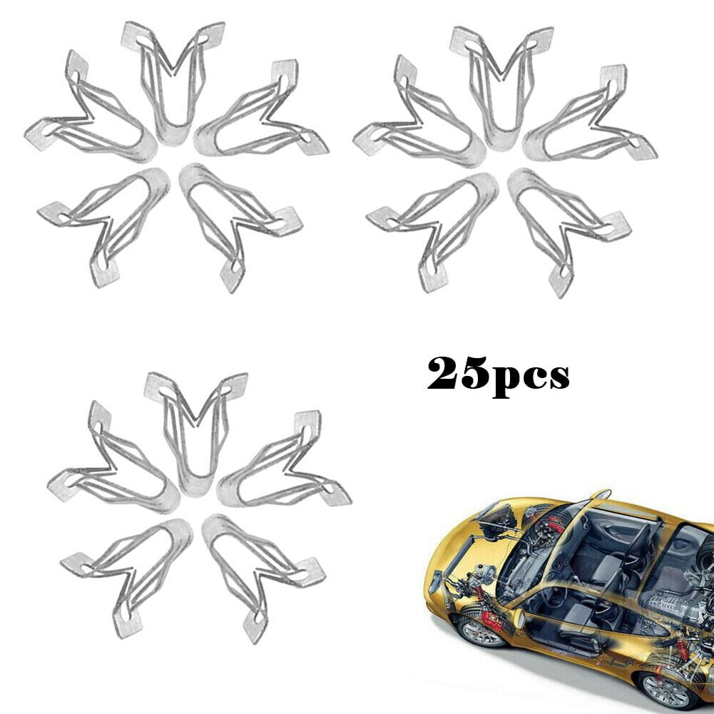 25PCS Metal Fastener Clips 1/2" X 5/8" Car Retainer Moulding Trim ...