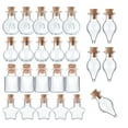 25Pcs Mini Glass Bottles Set, 5 Shapes with Cork Lids, Decorative Vials ...