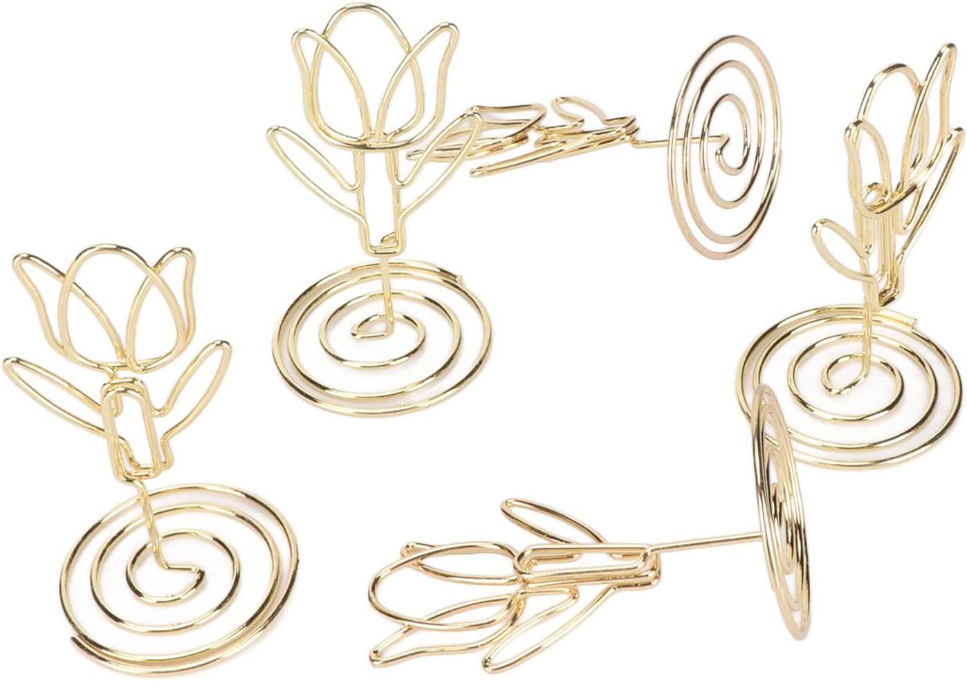 25Pcs Mini Place Card Holders, Gold Tulip Design Place Card Holders for ...