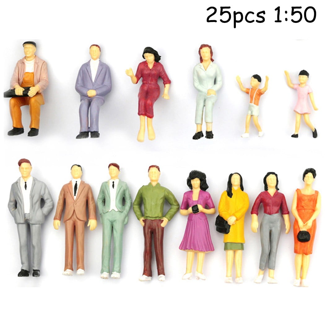 25Pcs Mixed Painted Figures 1:50 Model Trains Passengers Different ...