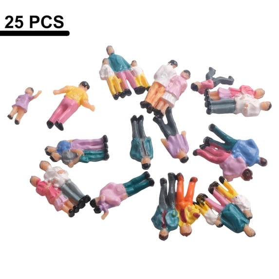 25Pcs Model Railway Painted Mixed People 1:87 Scale Train Railway Mixed ...