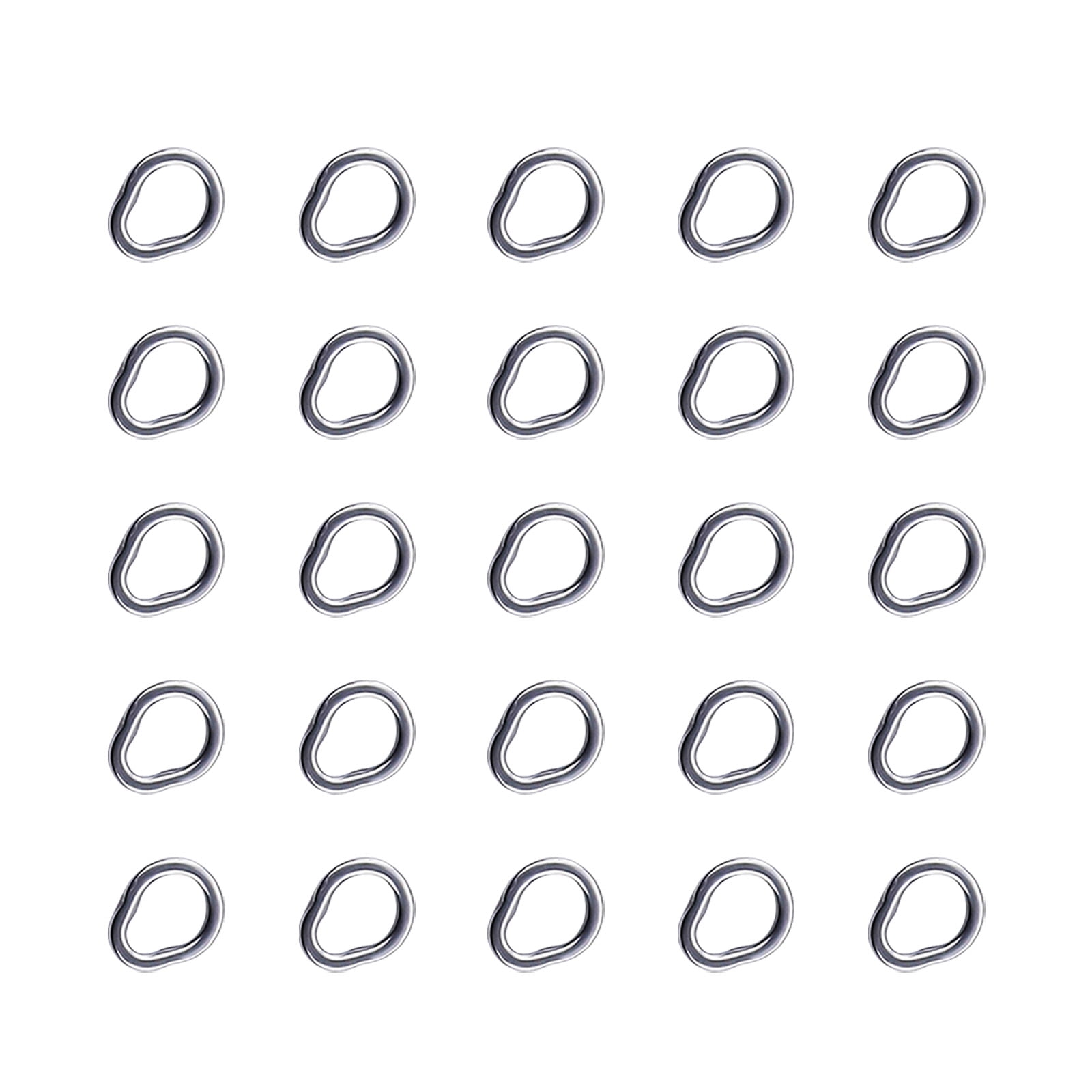 25Pcs Pear shape Solid Fishing Rings Lures Connectors Stainless Steel ...