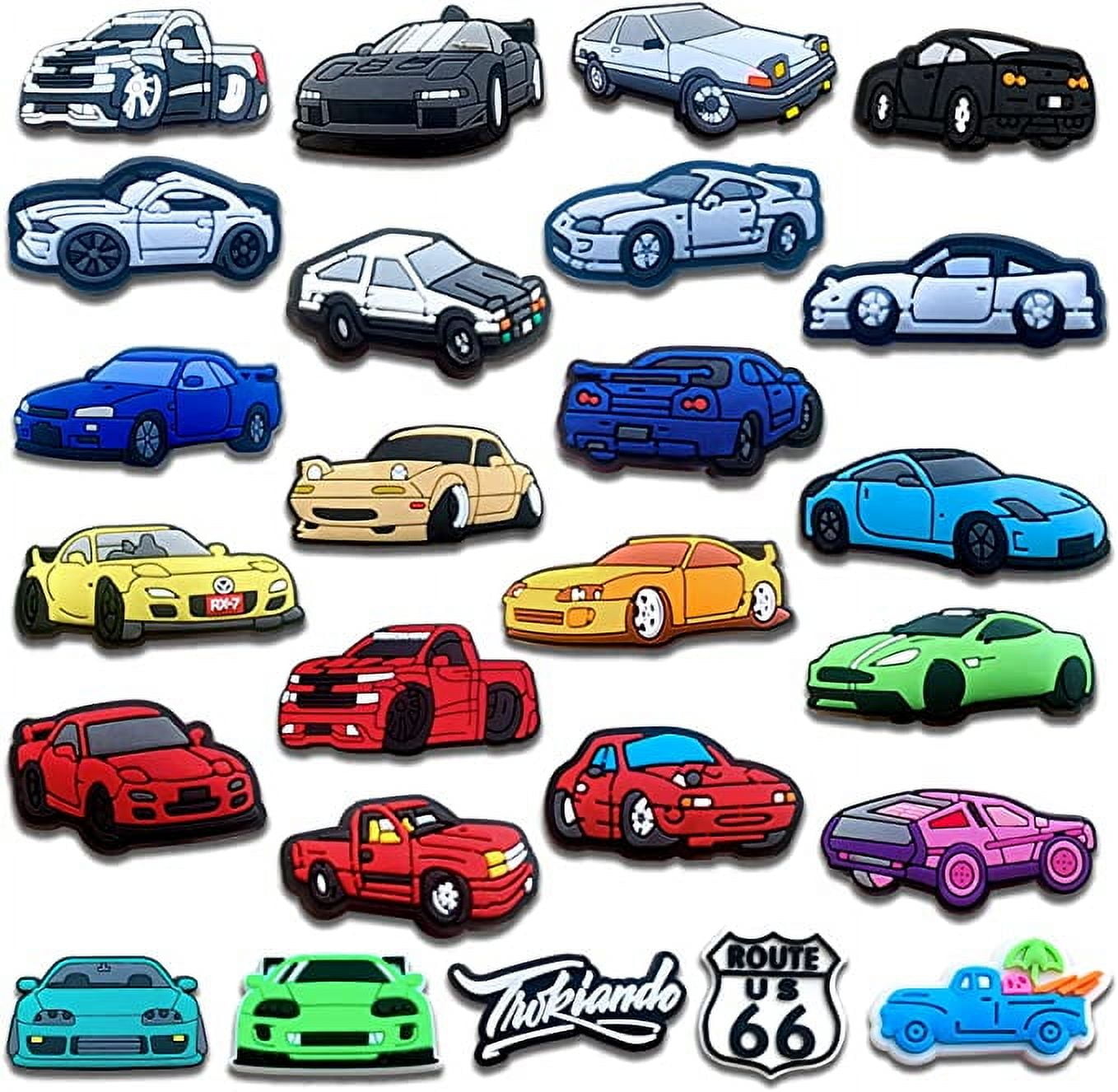 25Pcs Race Car Shoe Decoration Charms for Croc Sandals Clog Decoration ...