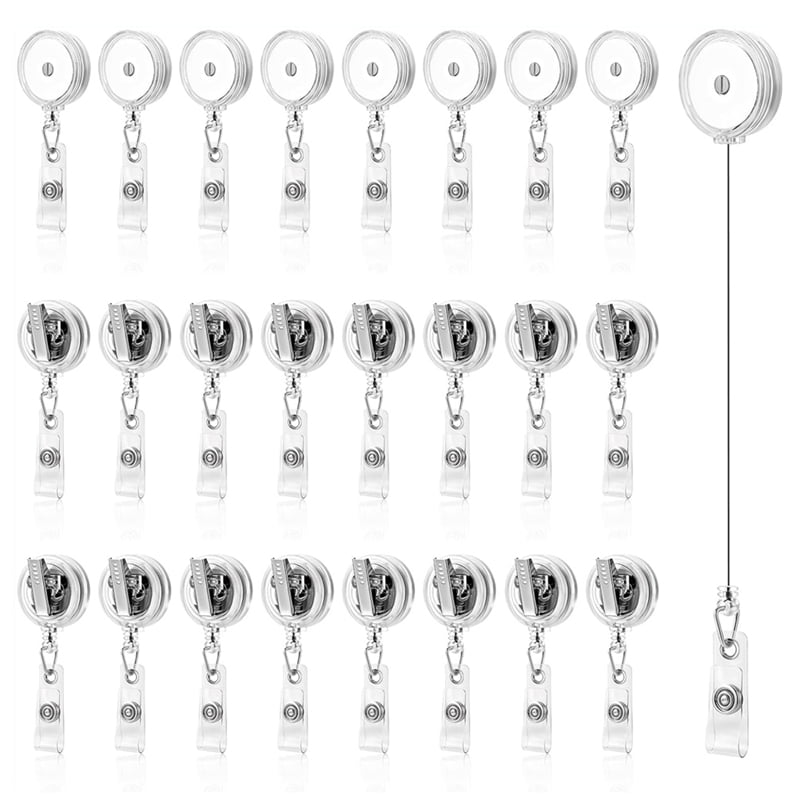 25Pcs Retractable Badge Reels Badge Reel Clips Badge Holders with ...