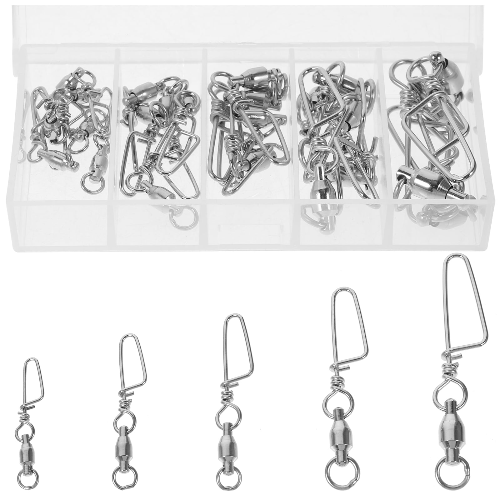 25Pcs Saltwater Connector Fishing Snap Swivel Tackle Fishing Rolling ...