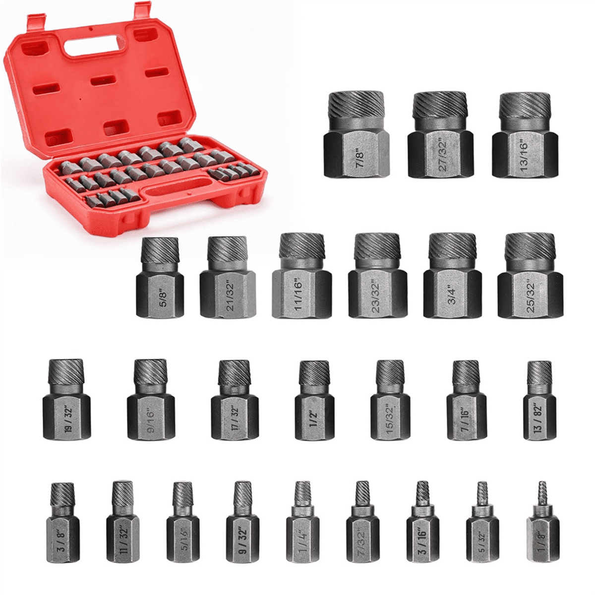 25Pcs Screw Extractor Set Hex Multi-Spline Easy Out Bolt Extractor Set ...